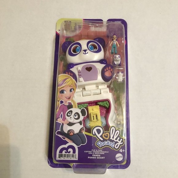 Mattel | Toys | Polly Pocket Flip Find Purple Panda Playset Mama Baby ...